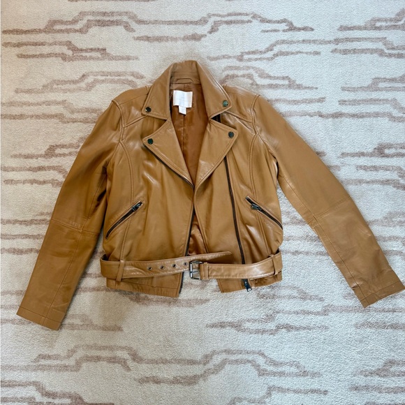 Rachel Parcell | Jackets & Coats | Rachel Parcell Camel Leather Jacket ...